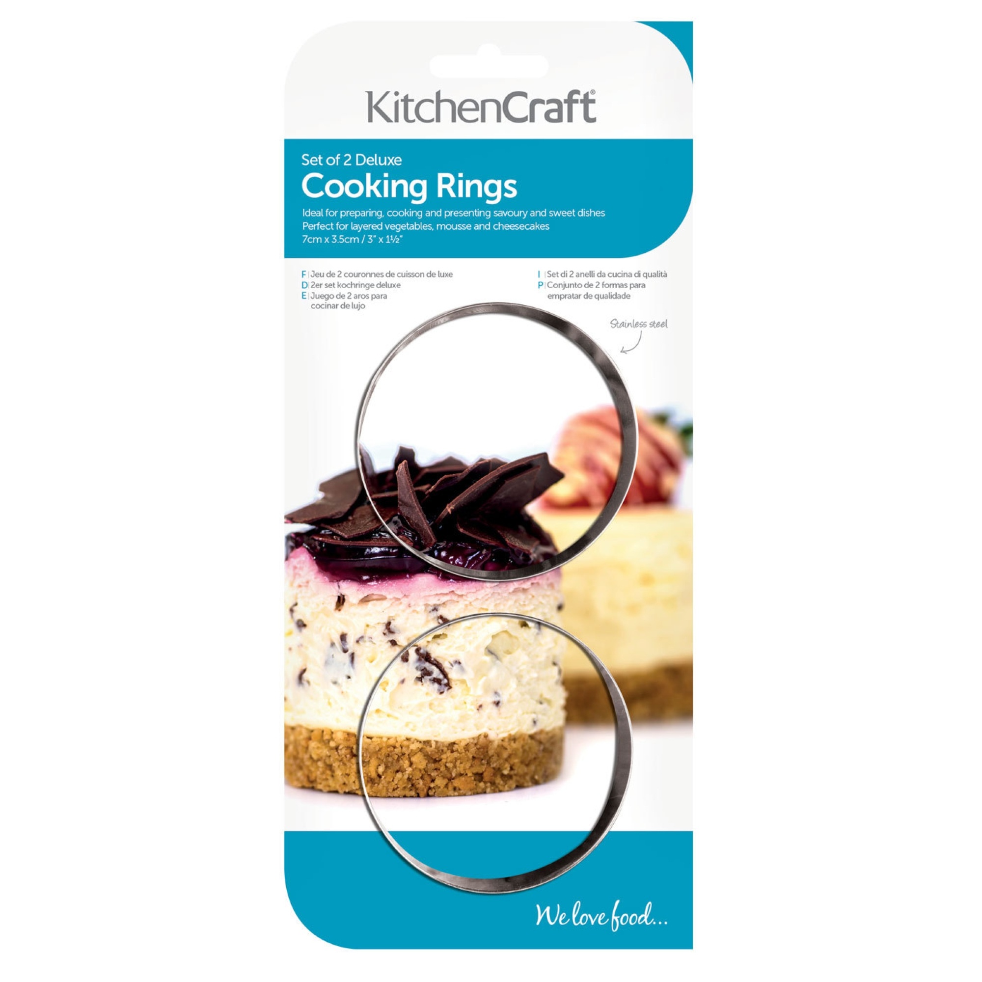 KitchenCraft Set of 2 Stainless Steel Cooking Rings