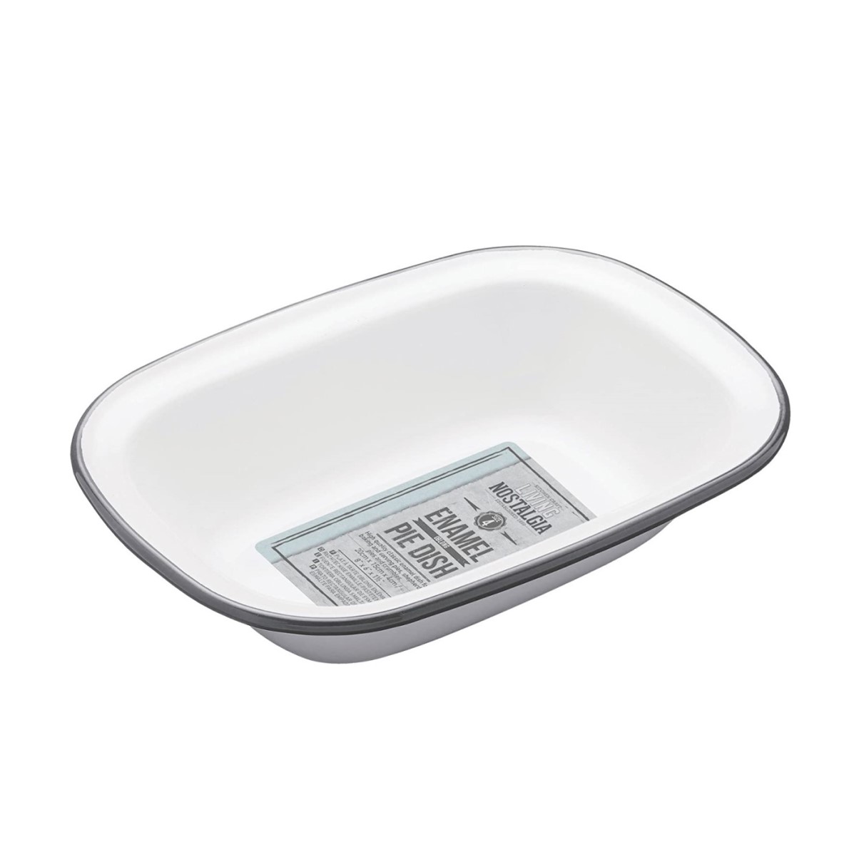 Living Nostalgia Enamel Oblong Pie Dish 20cm