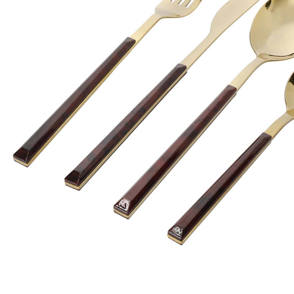 Mikasa Tortoise 16pc Gold Cutlery Flatware Set