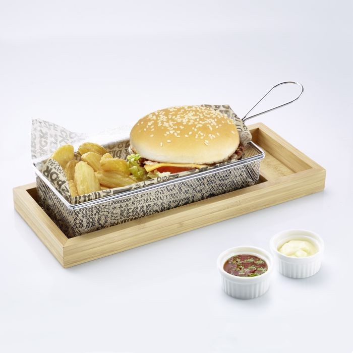 Westmark Serving Basket & Bamboo Tray Set
