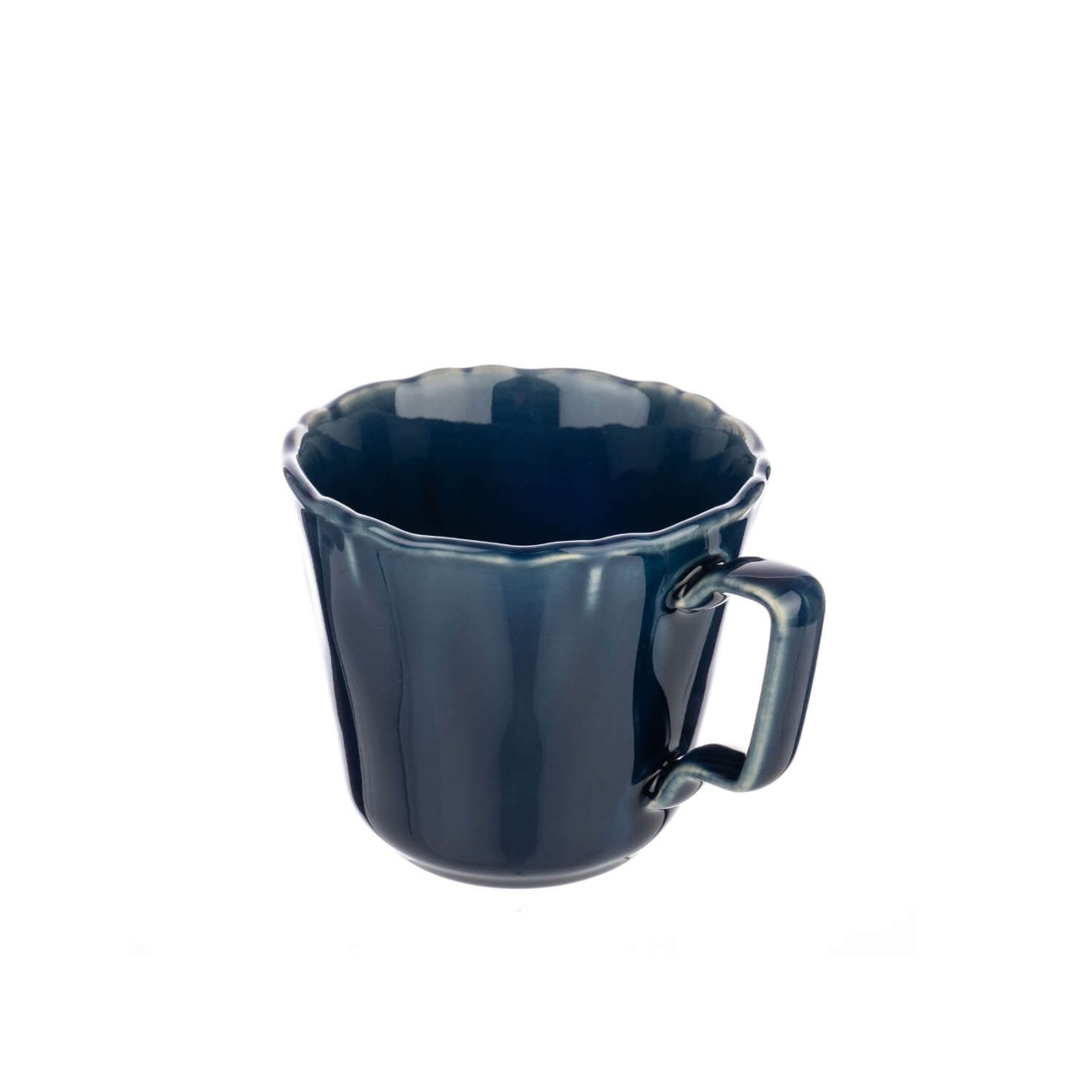 Siip Reactive Glaze Scalloped Edge Mug Navy