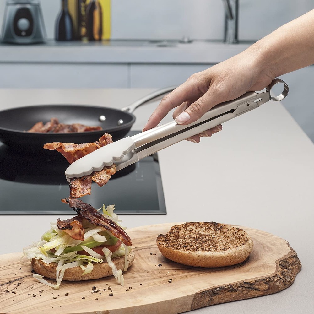 Zeal Silicone Kitchen Tongs French Grey 26cm