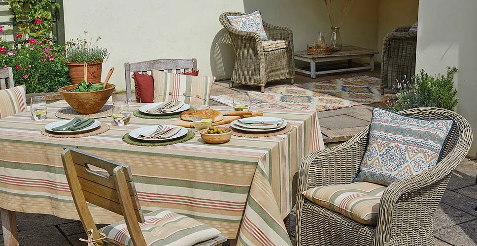 Walton & Co Tuscan Stripe Tablecloth 150x230cm