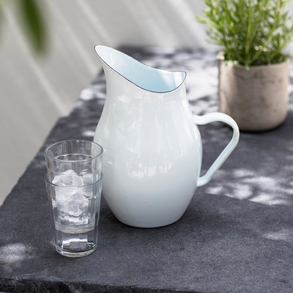 Enamel Water Pitcher White