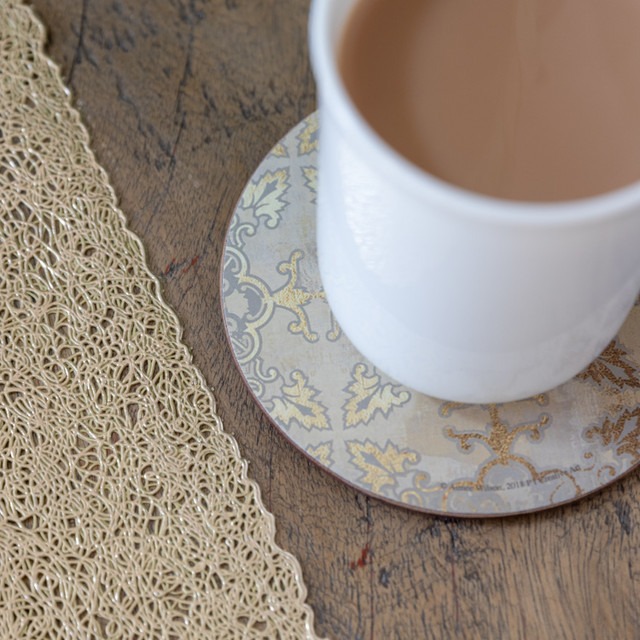 Creative Tops Gold Impressions Pack Of 4 Premium Round Coasters