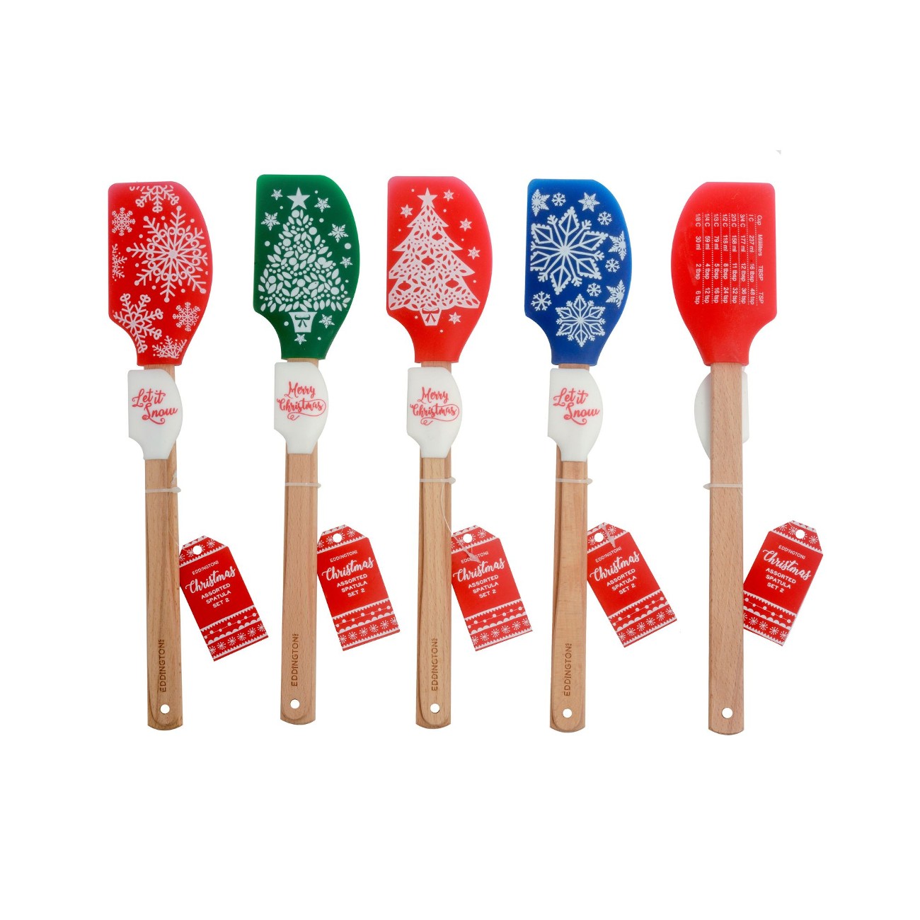 Eddingtons Christmas Coloured Set of 2 Spatulas