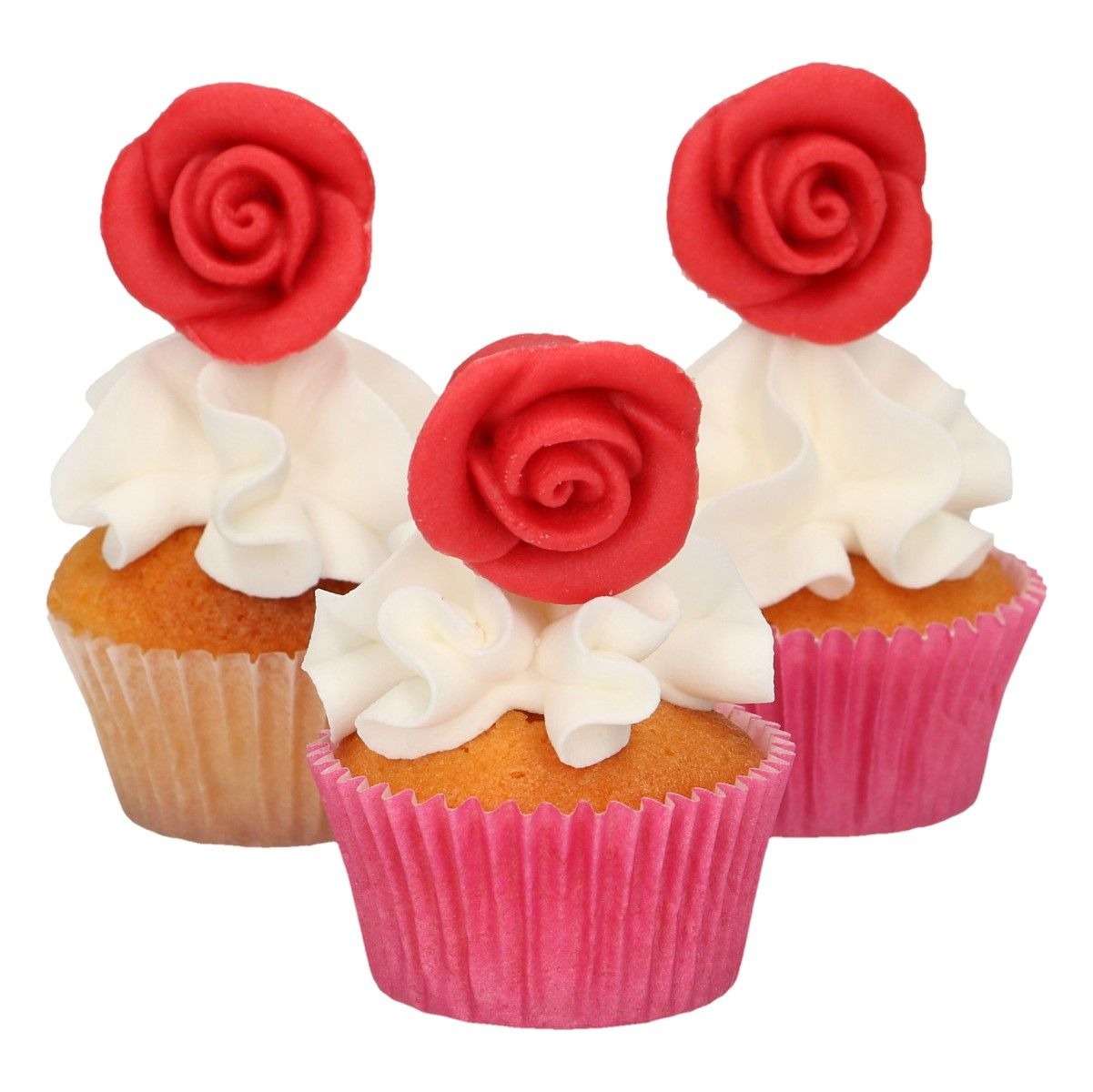 FunCakes Marzipan Decorations Roses Red Set of 6