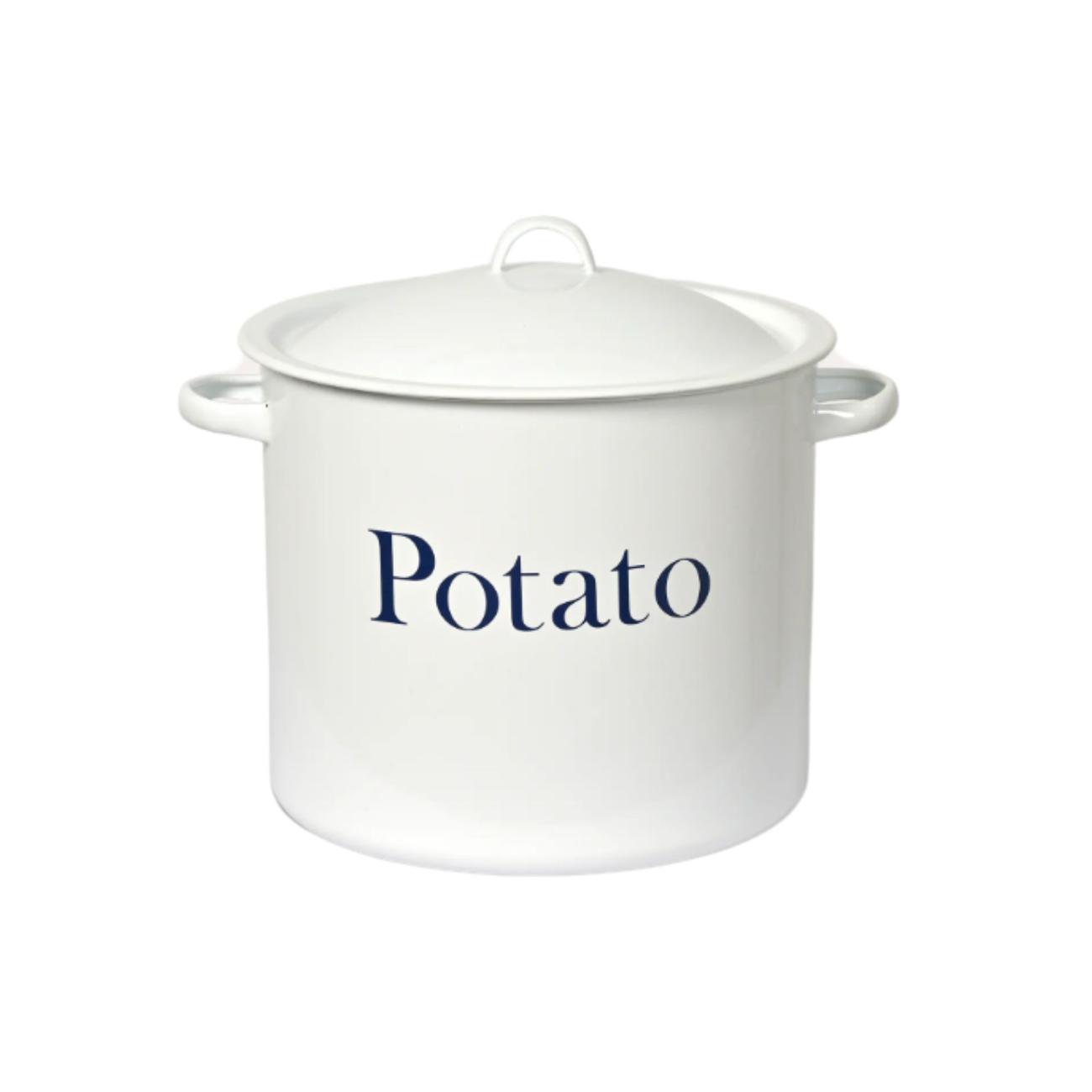 Garden Trading Enamel Potato Store White