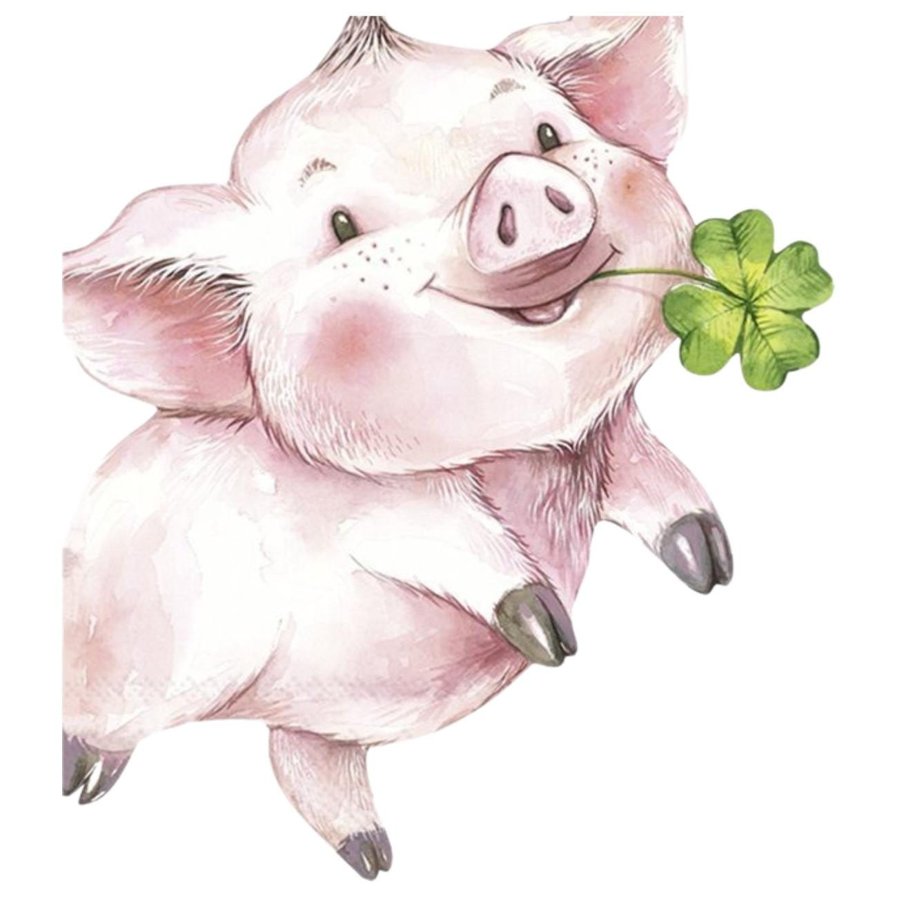 IHR Lunch Napkins Lucky Pig Shaped