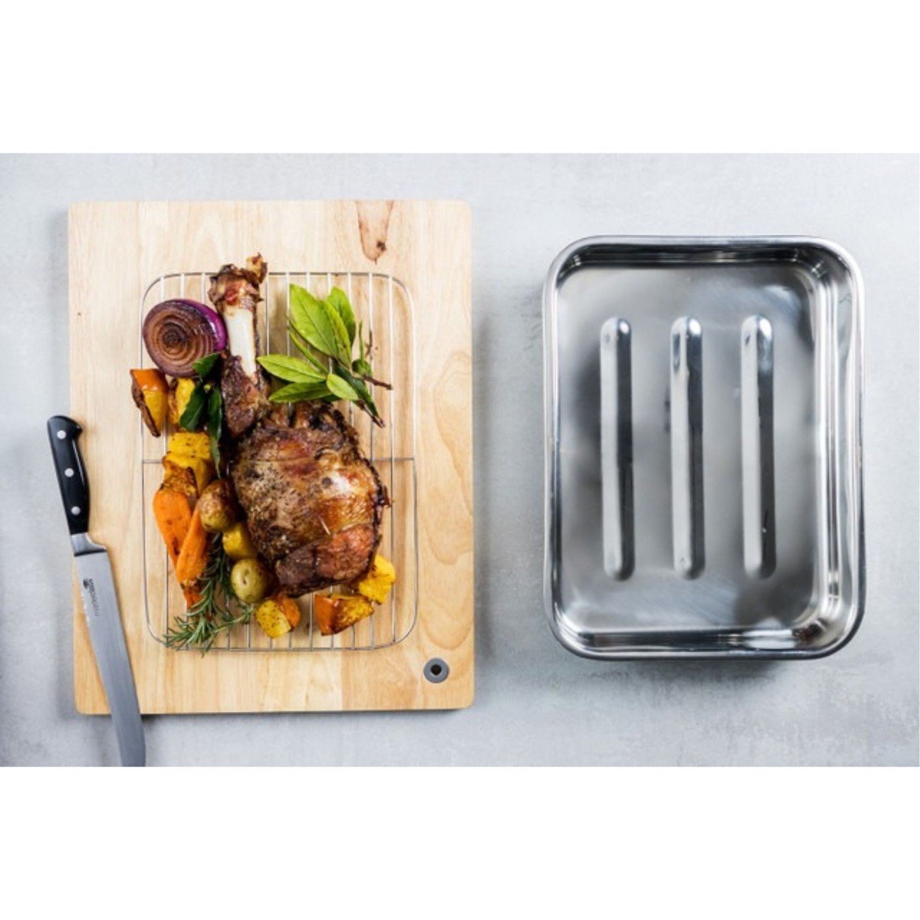 KitchenCraft Stainless Steel Roasting Pan 38cm x 27.5cm