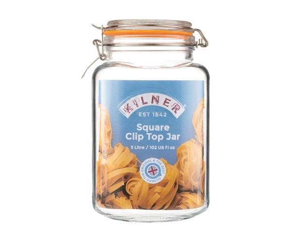 Kilner Clip Top Square Jar 3 Litre