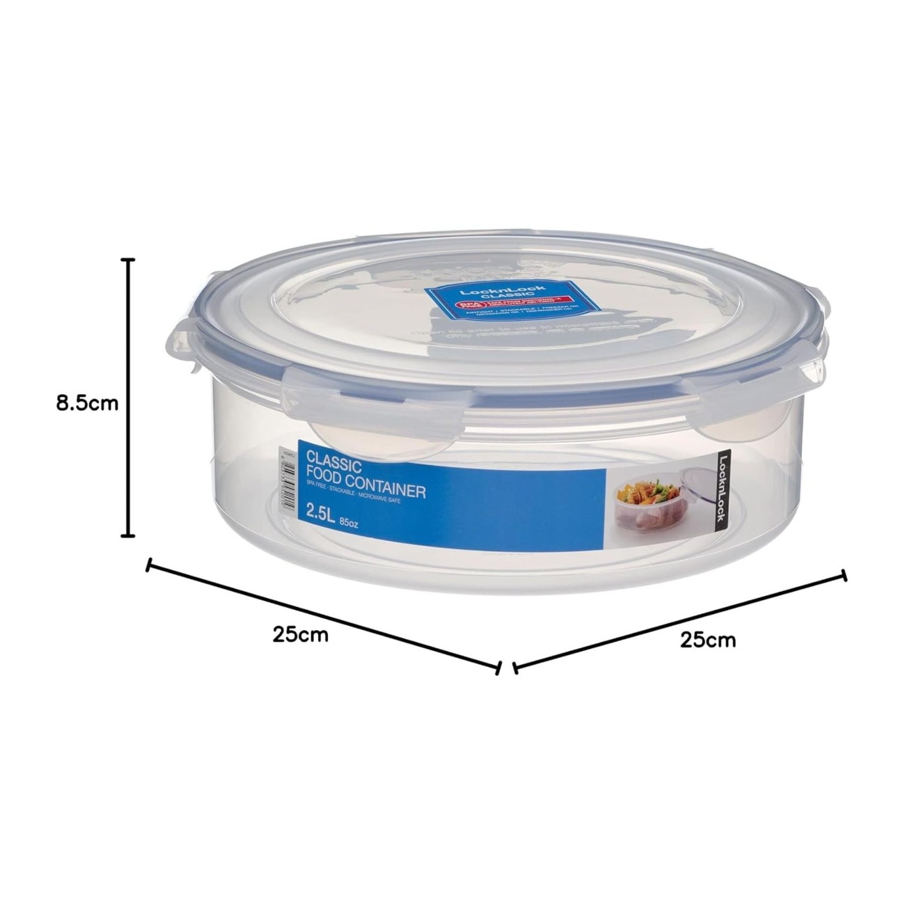 Lock & Lock Round Plastic Container 2.5L