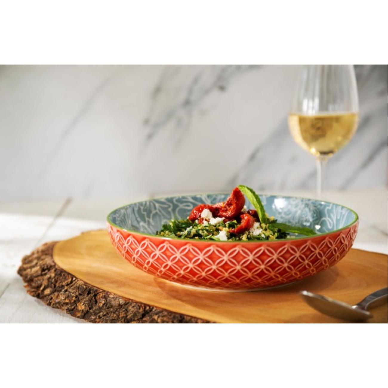 Mikasa Leaf & Geometric Stoneware Bowl
