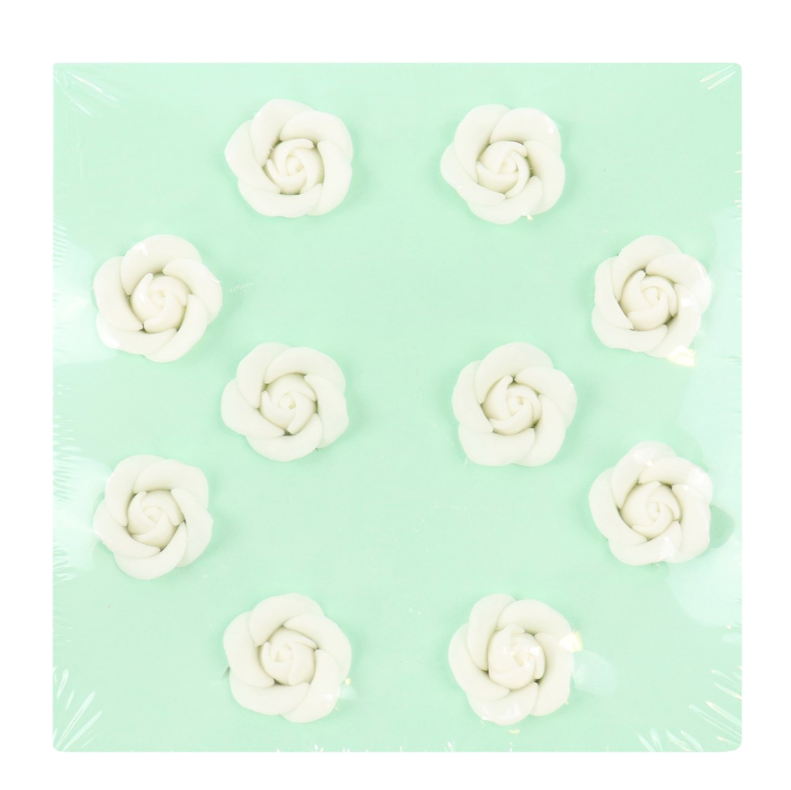 PME White Sugar Roses Set of 10