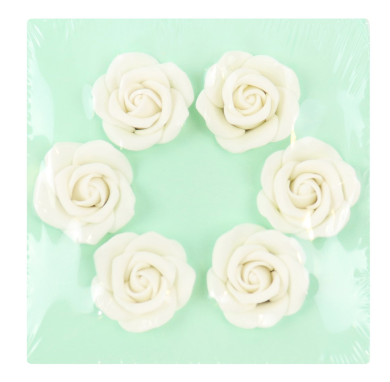 PME White Sugar Roses Set of 6