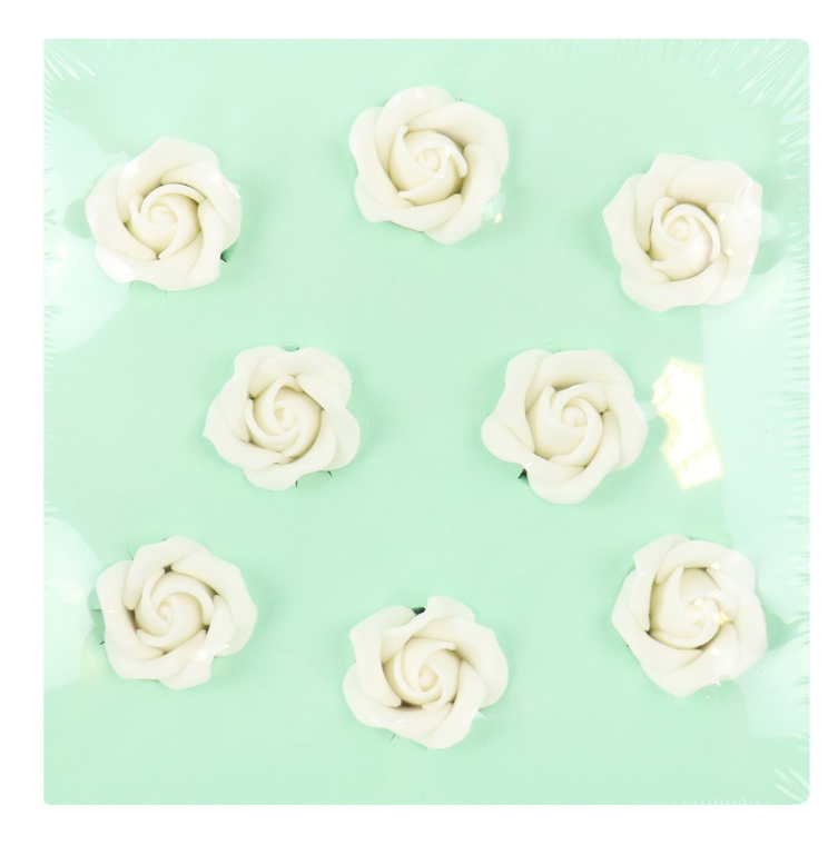 PME White Sugar Roses Set of 8