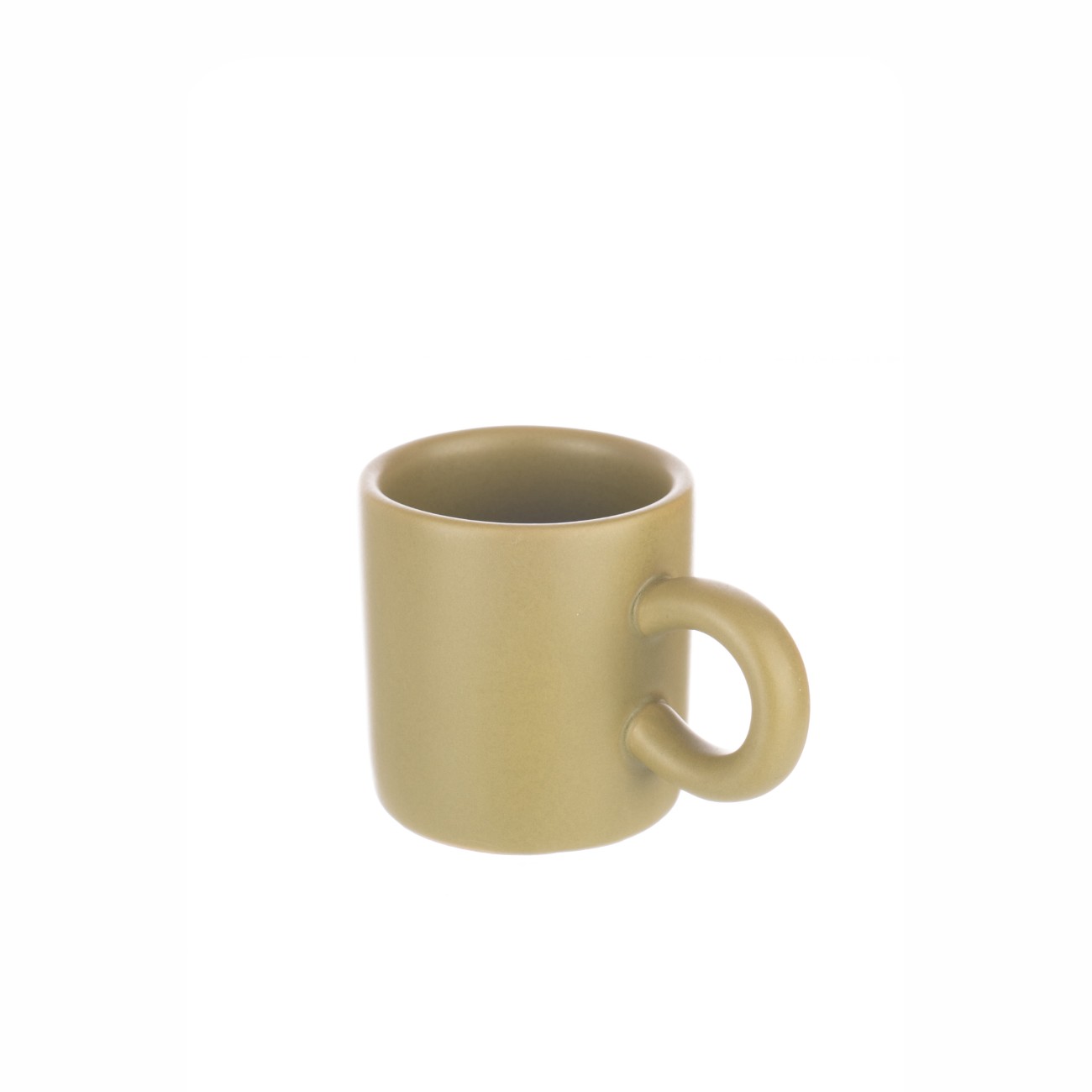 Siip Espresso Cup- Matte Olive With Round Handle