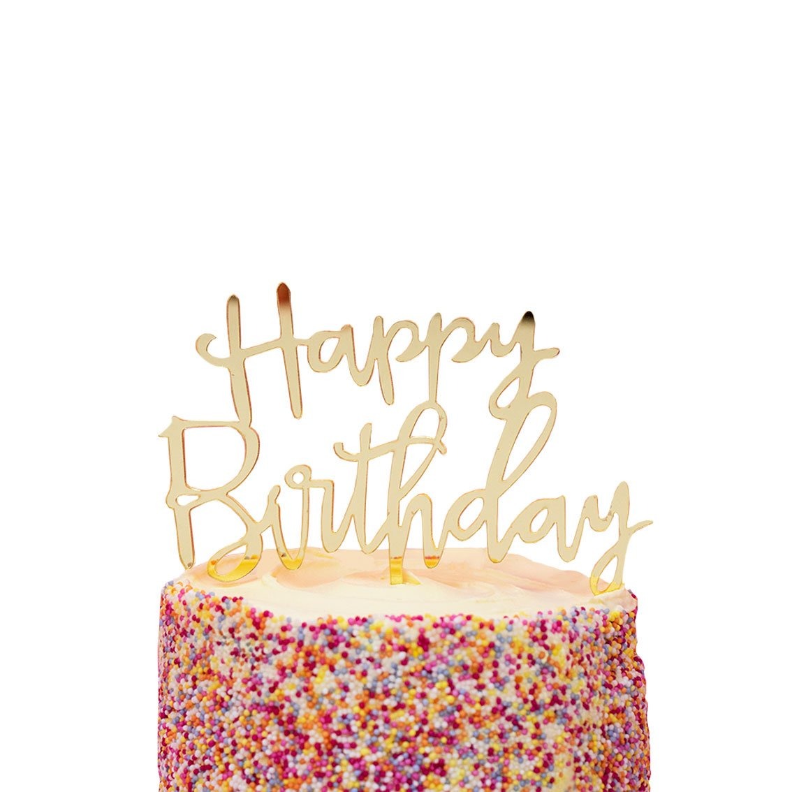 TT Luxe Gold Happy Birthday Cake Topper